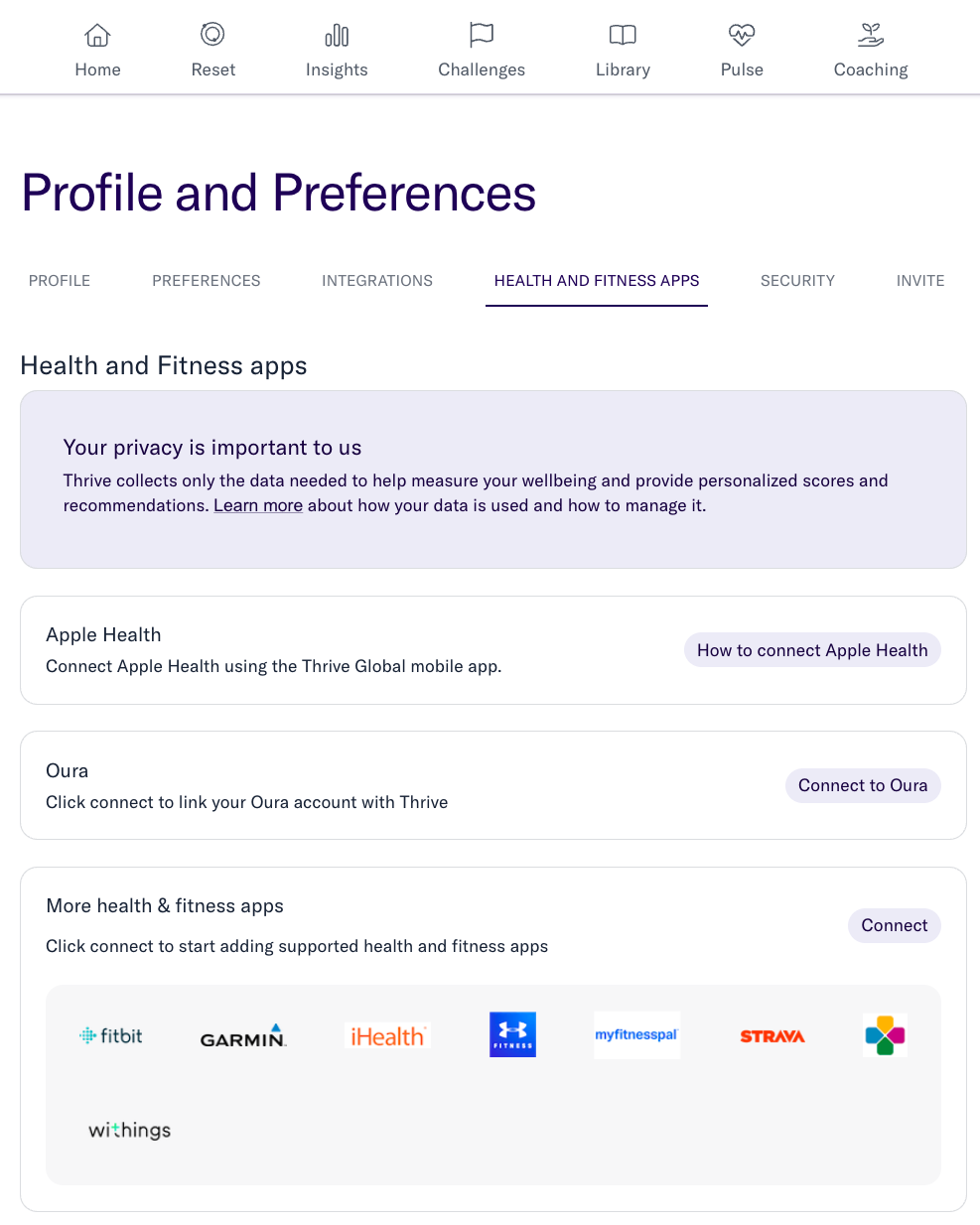 Connecting Your Health and Fitness Apps with Thrive – Thrive Global FAQ
