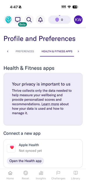 Connecting Apple Health with Thrive – Thrive Global FAQ